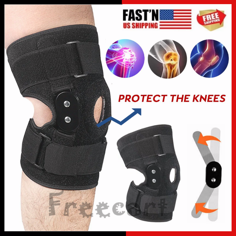 Knee Brace Hinged Compression Sleeve Joint Support Open Patella ...