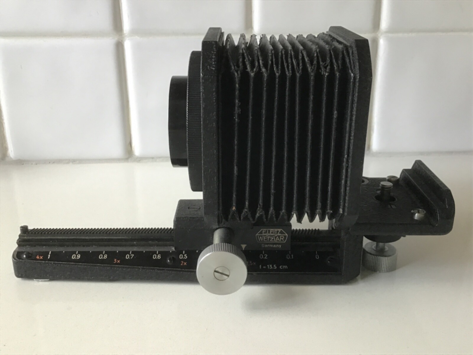 VINTAGE E. LEITZ WETZLAR GERMANY BELLOWS F=13.5 CM Nr.3528 MICROSCOPE ...