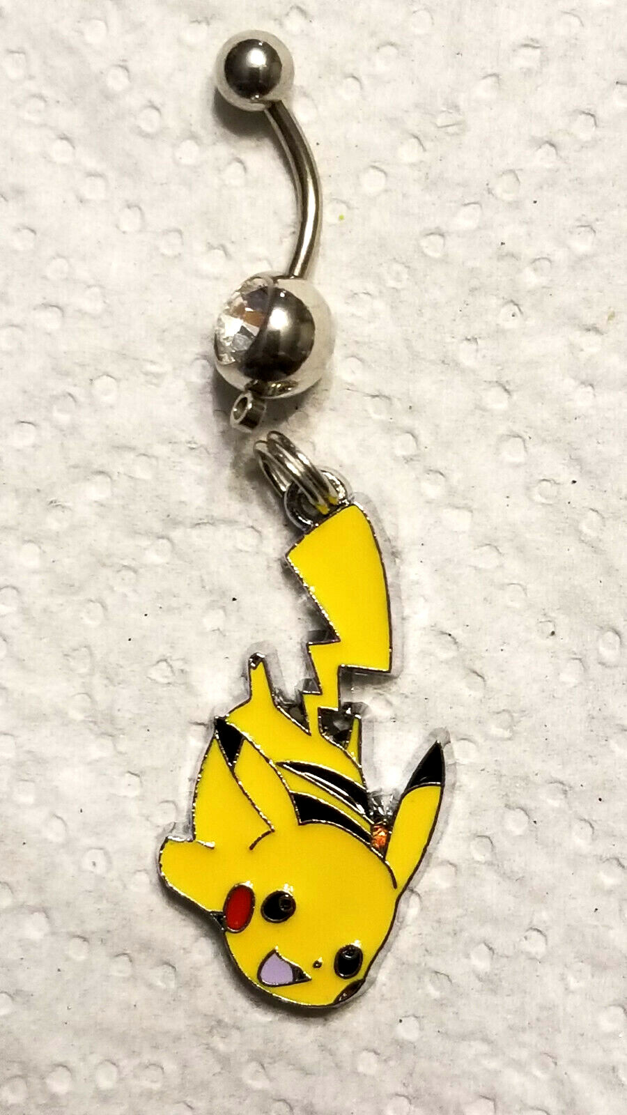 Pokemon Pikachu Lightning Bolt Dangle Charm Belly Button Navel Ring ...