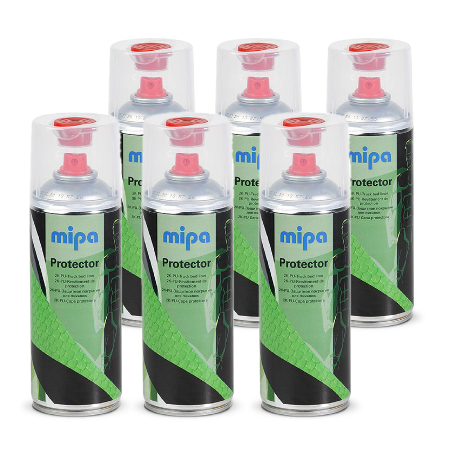 6x MIPA Protector 2K Spray 400ml Black Protective Aerosol Hardener not ...