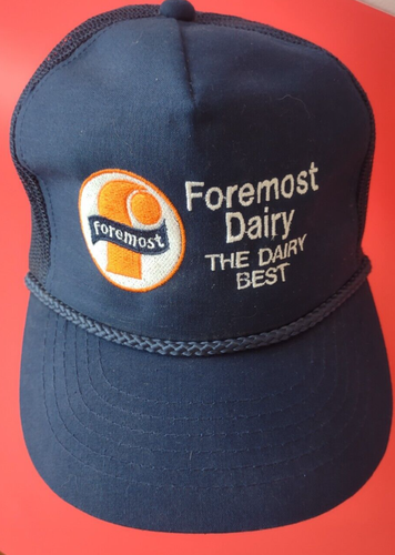 Foremost Milk Logo Cap Hat Blue Baseball / Trucker's Cap Retro Vintage ...