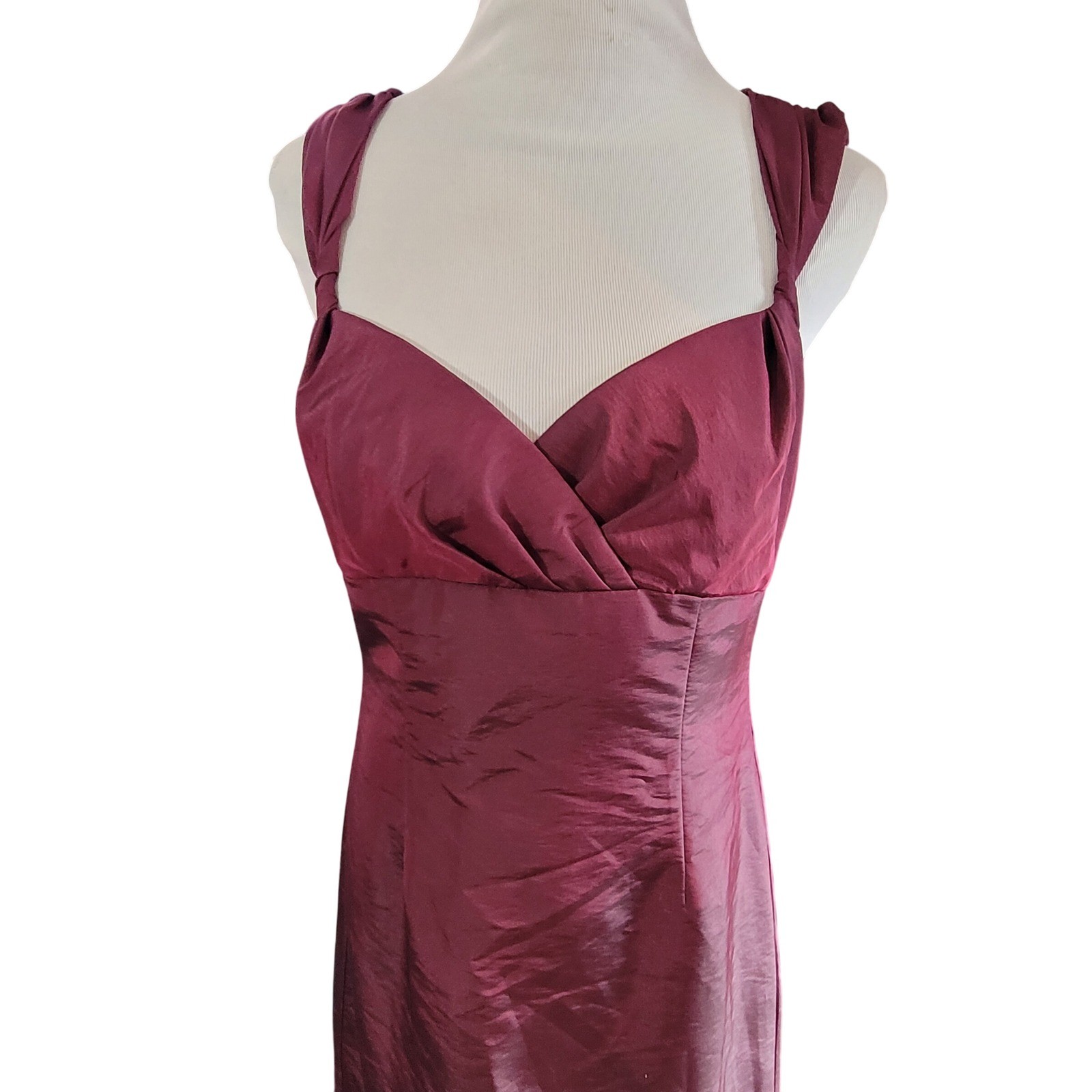 David's Bridal Burgundy Mermaid Formal Gown Bow 6 Vin… - Gem