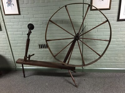 ANTIQUE VTG WALKING LARGE SPINNING WHEEL 71” LONG X 57 1/2” TALL ...