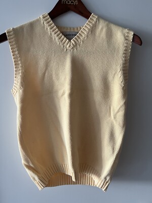 NWT Lands End Drifter Golden Yellow Sweater Vest Thick Gauge Chunky ...