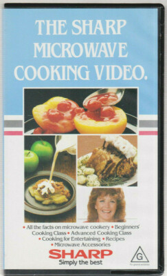 RARE VHS Video Tape THE SHARP MICROWAVE COOKING VIDEO Small Box Charne ...