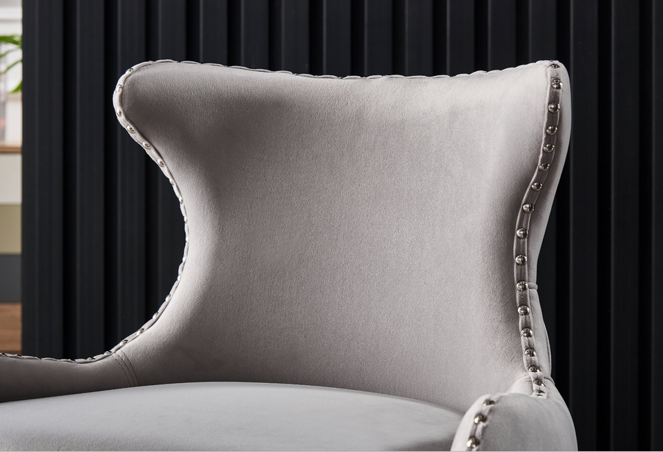 Velvet Padded Dining Chair Accent Designer Chair with/without Arms Set ...