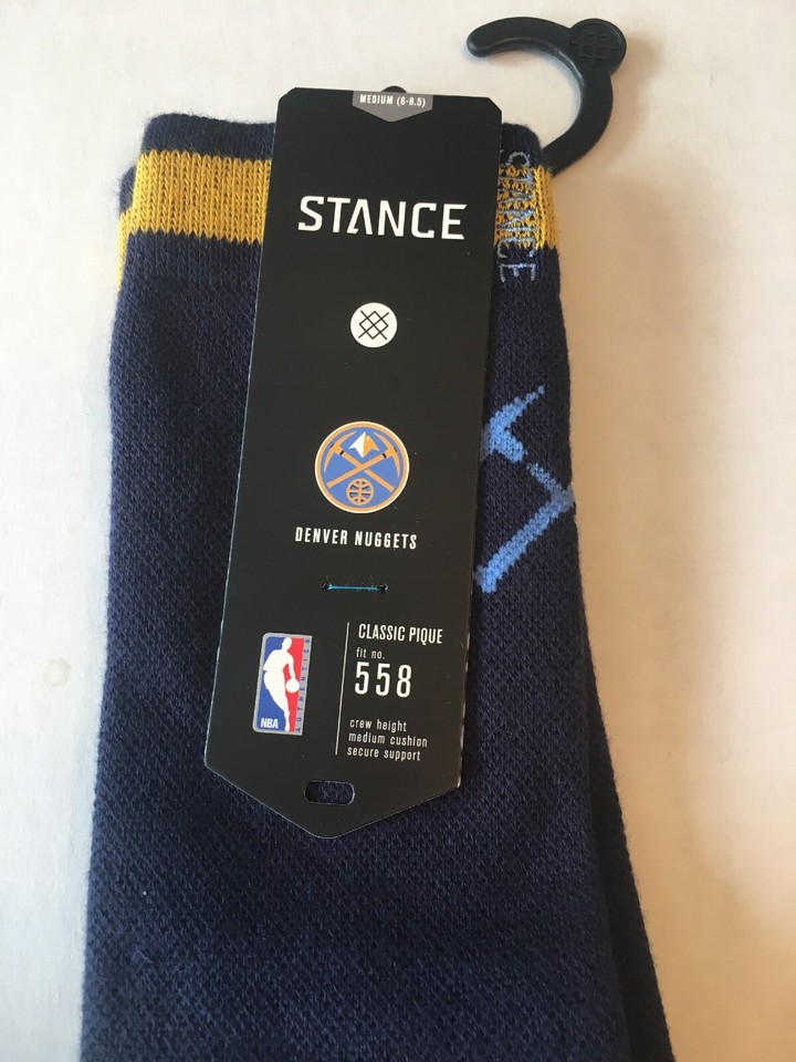 Stance NBA Denver Nuggets Arena Logo Socks Fit No. 558 Size M (6-8.5 ...