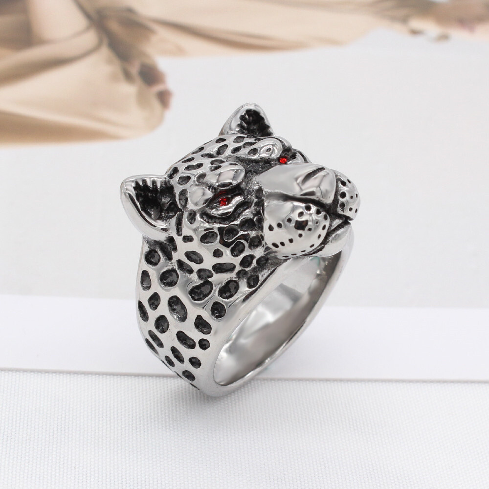 Mens Animal Rings Stainless Steel Dragon Tiger Wolf Wild Boar Punk ...