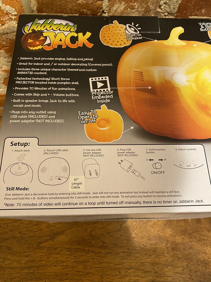 Mindscope Jabberin Jack Talking Animated Pumpkin with Built in ...