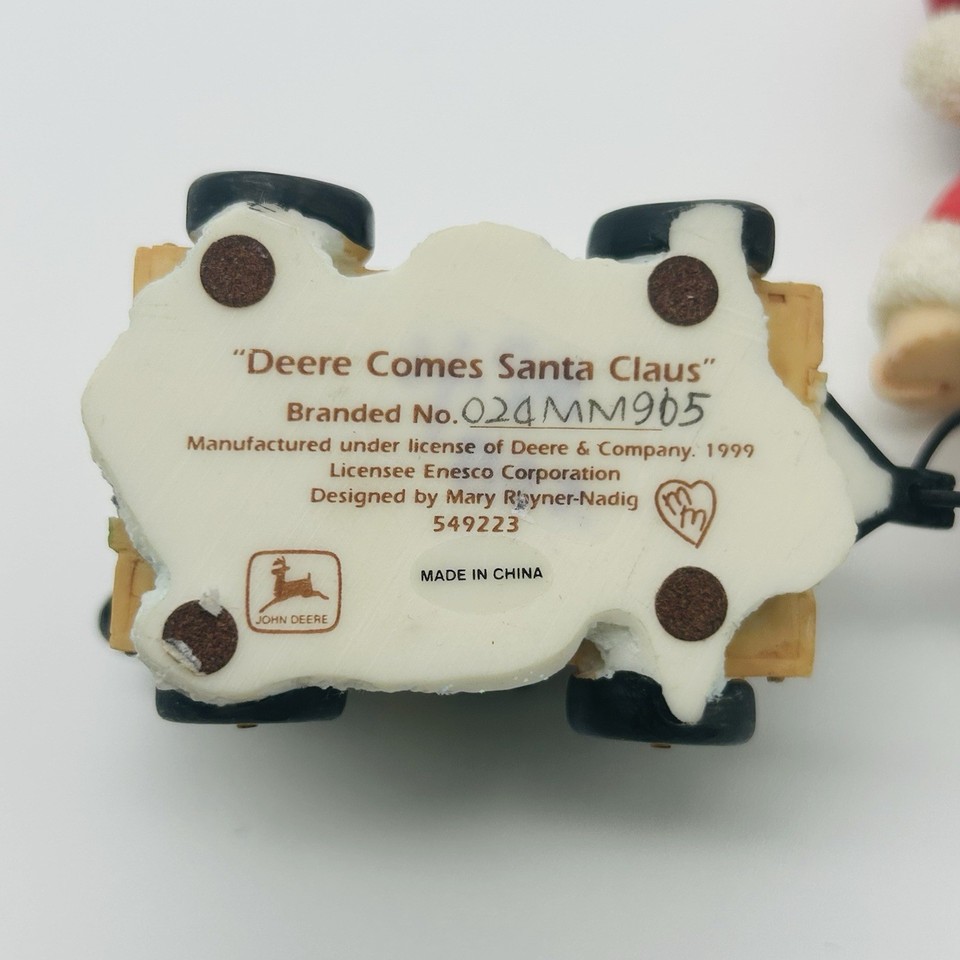 Mary Moo Moos 1999 John Deere “Deere Comes Santa Claus” Christmas Cow ...