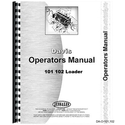 Davis 101 102 Loader Owner Operators Manual | eBay