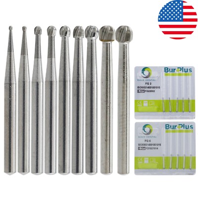 Wave Dental Carbide Burs Round For High Speed Handpiece FG 1/4 1/2 2 4 ...