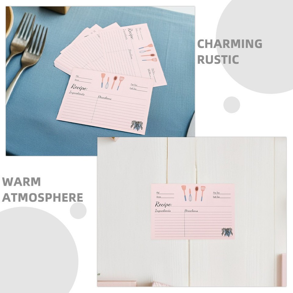 100 Pcs Recipe Note Cards Compact Food Decorative Blank Household Paper ...