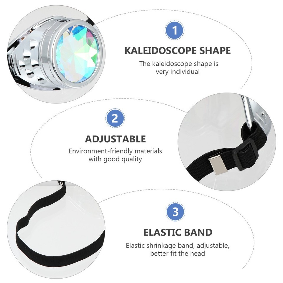 Retro Steampunk Sunglasses Rave Costume Goggles Kaleidoscope Party ...