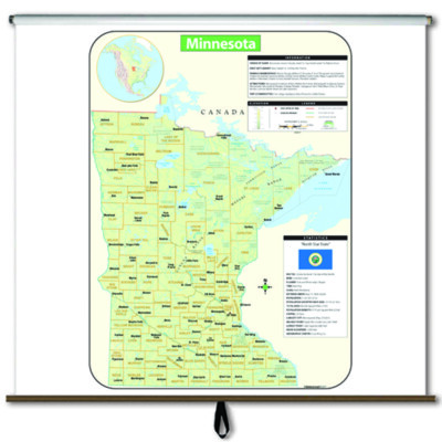 Minnesota Large Scale Shaded Relief Wall Map on Roller | eBay