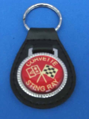 CORVETTE STINGRAY AUTO LEATHER KEYCHAIN KEY CHAIN RING FOB #142 | eBay