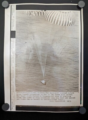 1971 Apollo 15 NASA Command Module Splashdown AP WIREPHOTO Press Photo ...