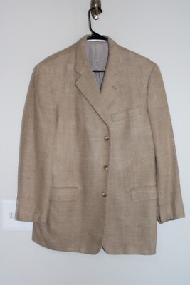 BROWN HICKEY FREEMAN WOOL / SILK / LINEN BLEND SPORT COAT sz 40R suit ...