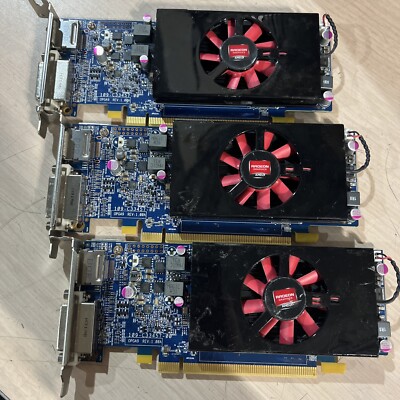 LOT OF3 DELL 00NTVR AMD RADEON HD 7570 1GB GDDR5 DVI DP VIDEO CARD 109 ...