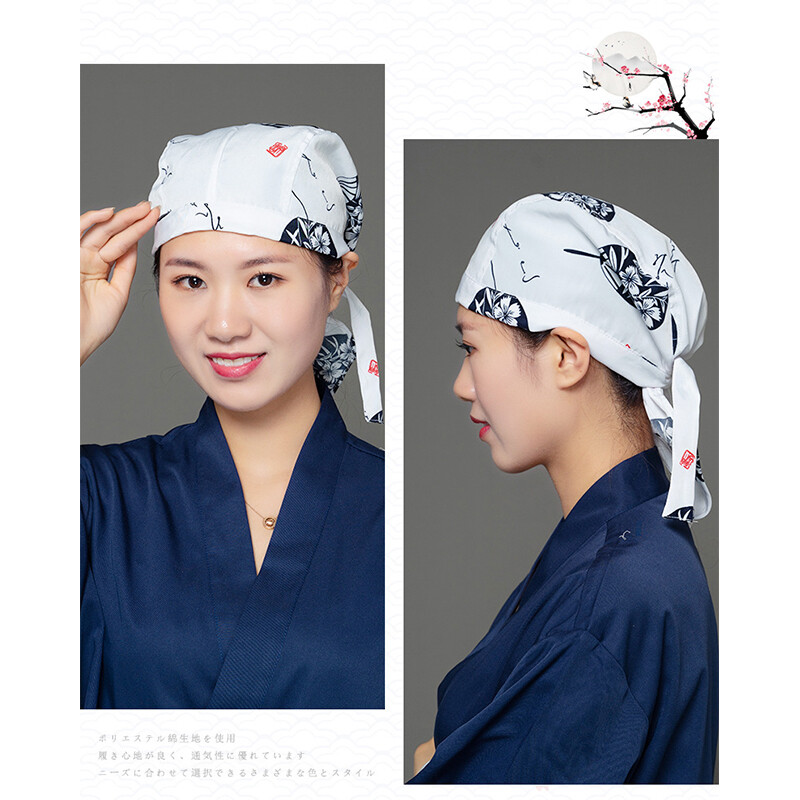 Chef Hat Working Cap Hood Japanese Cuisine Restaurant Waiter Turban Men ...