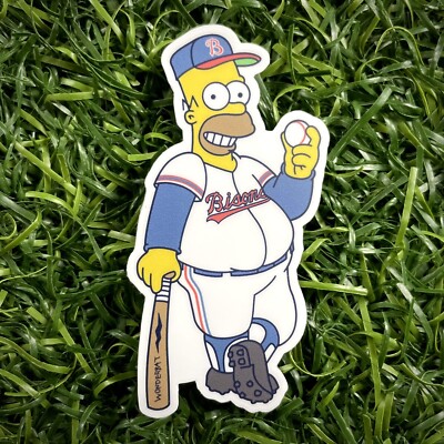 Simpsons X Buffalo Bisons Die Cut Sticker 3” Homer Simpson Baseball Pop ...