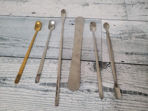 Lot of 5 Long Narrow Spoons For Elixers Beauty Product/1 Metal Tongue ...