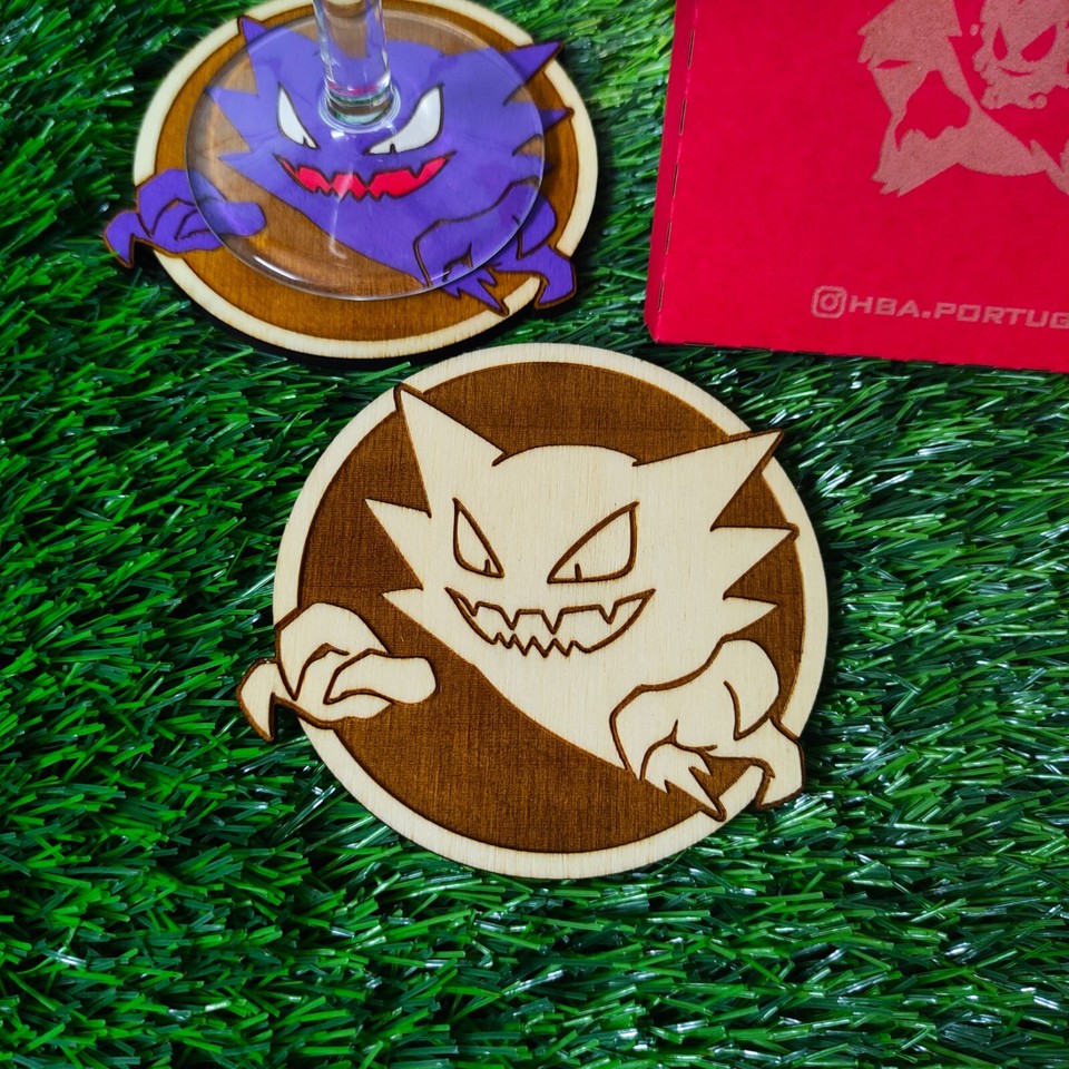 Wooden Colorful Pokémon Coasters, Ghastly, Haunter, Gengar, Nerd & Geek ...