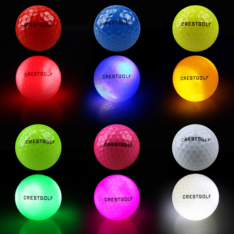 Crestgolf Flashing Glowing Golf Ball,Night Glow Luminous Light up LED ...