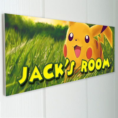 PIKACHU POKEMON Personalised Door Sign Plaque Kids Bedroom Daughter Son ...