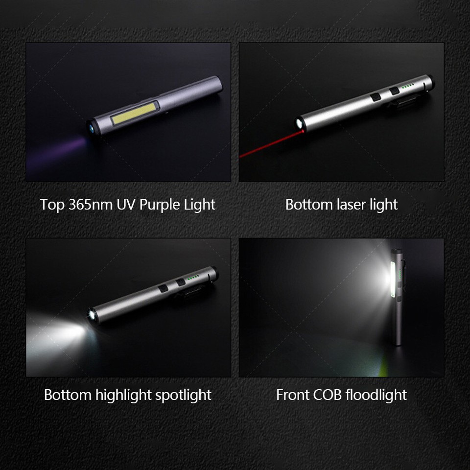 Portable Mini Pen Work Light USB Rechargeable LED Pocket Torch ...