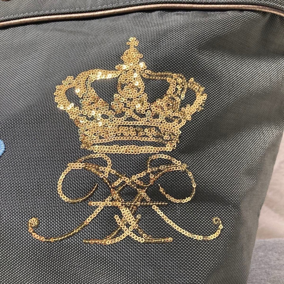 ADMJ Tote Bag Paillettes Ricamo Tela Muschio Verde Metallo Logo Usato ...