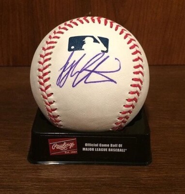 Tyler Austin Autographed Romlb Baseball Giants Yankees Fight Joe Kelly ...