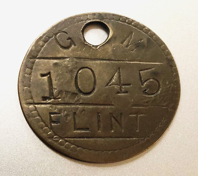 VTG Tool Check Brass Tag: GENERAL MOTORS FLINT; Flint MI Automotive ...