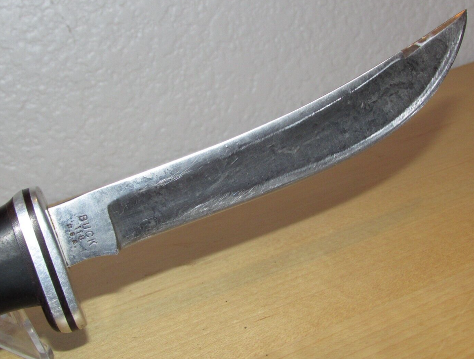 Vintage Buck 118 Fixed Blade Hunting Knife w/ Original Leather Sheath ...