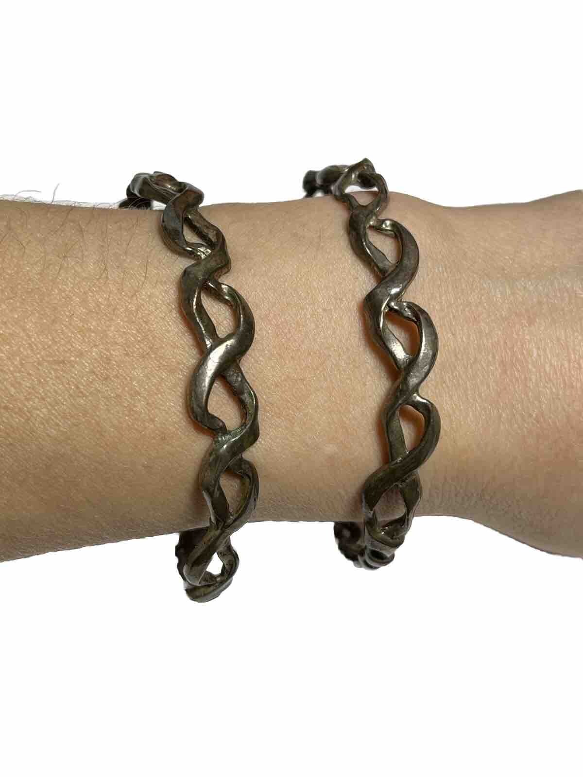 AESA Designed Brutalist Grunge Glam Double Row Cuff F… - Gem