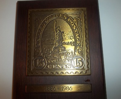 15 Cent LIBERTY STAMP Wood PLAQUE 1886-1986 Centennial Postage AVON | eBay