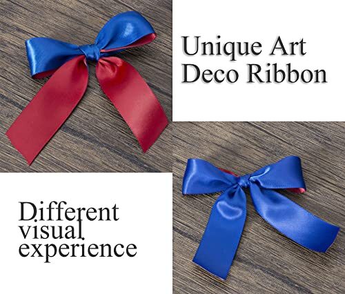 Double-Sided Two-Tone Ribbon 20 Yards 1 Inch Double Faced Blue and Red ...