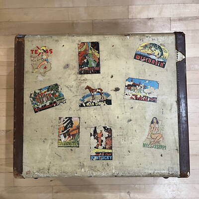 Original Vintage Suitcase 1950s Authentic Travel Stickers Decals | eBay
