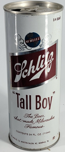 Schlitz Tall Boy Beer/JOS Schlitz Brg. Co. ~ Alum/Steel 22oz. Can ...