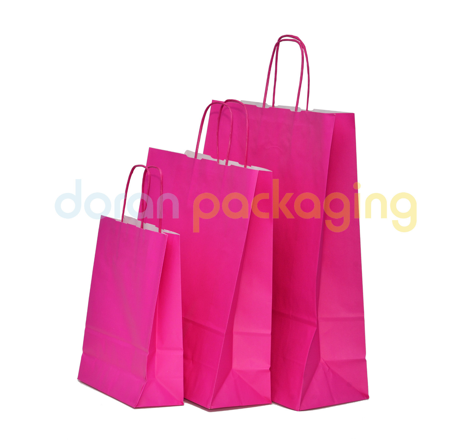 Pink Paper Bags Twist Handle Party and Gift Carrier / Paper Bags With ...