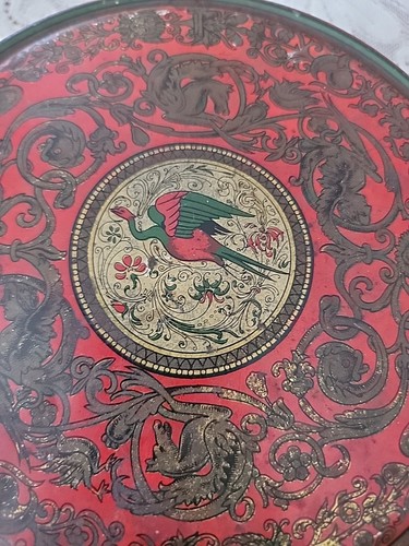 Antique Canco Candy Tin Bird Of Paradise Cherubs Mythical Beasts Gods ...