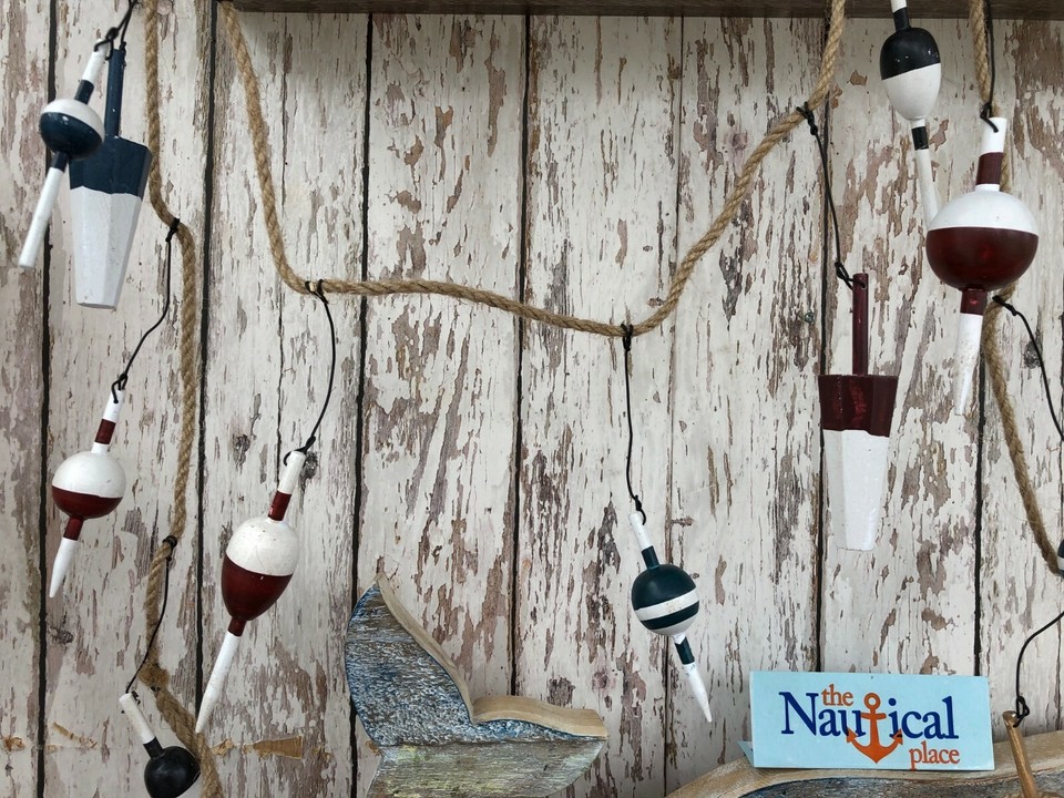 9' Wood Fishing Bobber Floats On String - Buoy Fish Net Garland ...