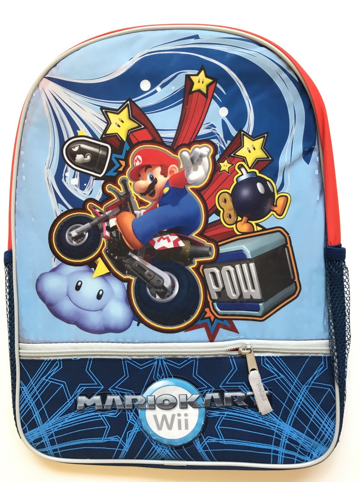 Backpack 16" Mariokart Wii Multi-Compartment POW NWT | eBay