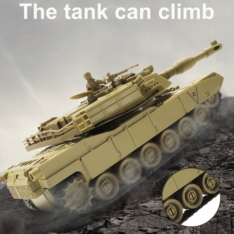 Remote Control Tank, RC US M1A2 Abrams Army Tank Toy, 2.4Ghz 9-Channel ...