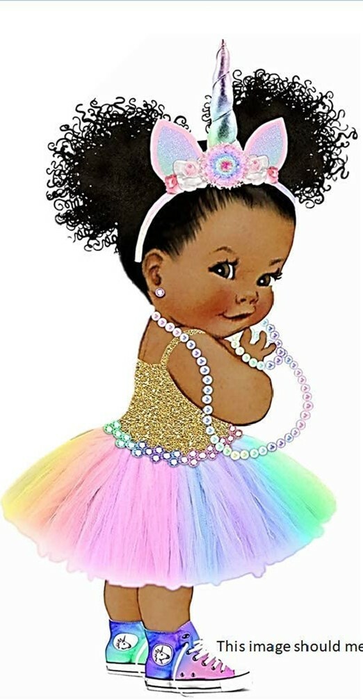 Afro Puff Unicorn Baby Edible Cake Topper A4 image ICING N2 | eBay UK