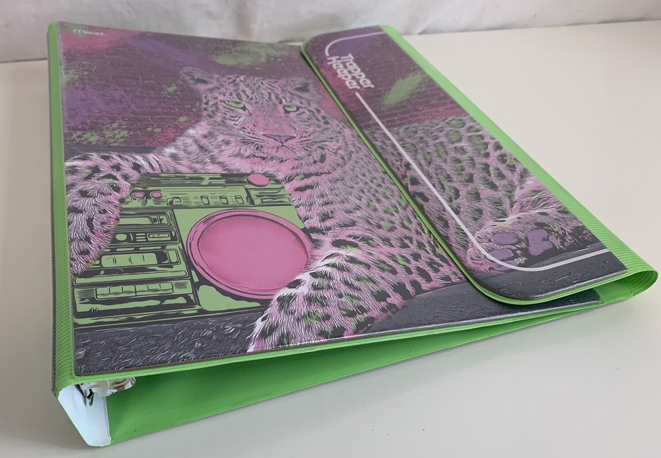 Mead Trapper Keeper RETRO Binder Portfolio 90s Look Tiger Boombox Lisa ...