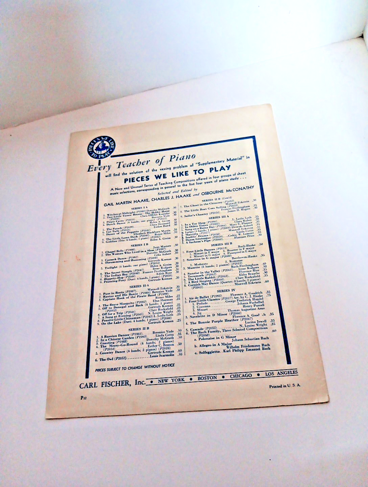 Vintage Sheet Music Sonatina In G Major Berthoven Haake 1934 Piano Solo ...