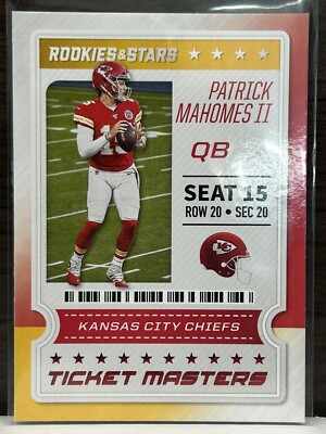 PATRICK MAHOMES Rookies & Stars Ticket Masters #1 RED FOIL PARALLEL SP ...
