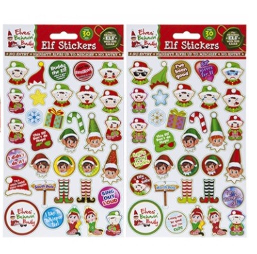 Christmas Naughty Elf Prop Puffy Stickers X30 Arts & Craft Elves ...