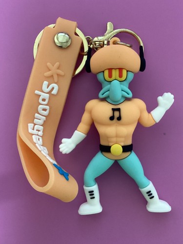3D Rubber Keychain With SpongeBob Character Keychain Key Ring No-3 | eBay